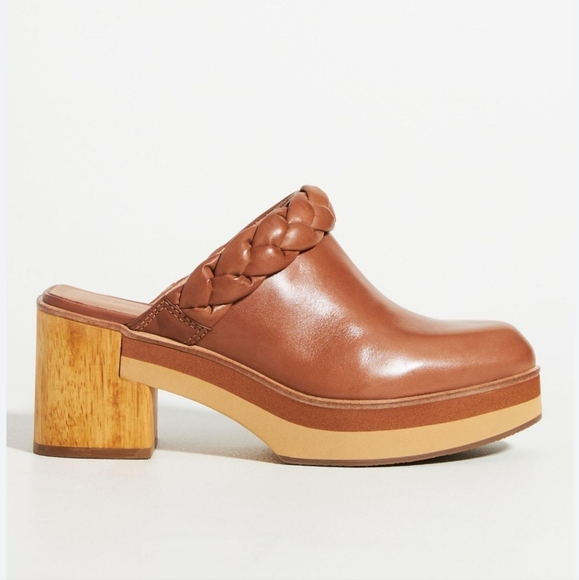 Anthropologie | Shoes | Anthropologie Bernardo Brown Leather Wooden ...
